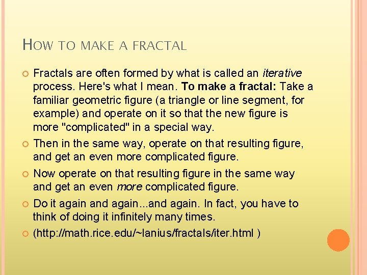 FRACTALS POETRY OVERVIEW Benoit Mandelbrot earthquakes patterns of