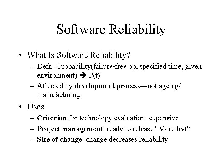 ECE 355 Software Engineering CHAPTER 11 Part I