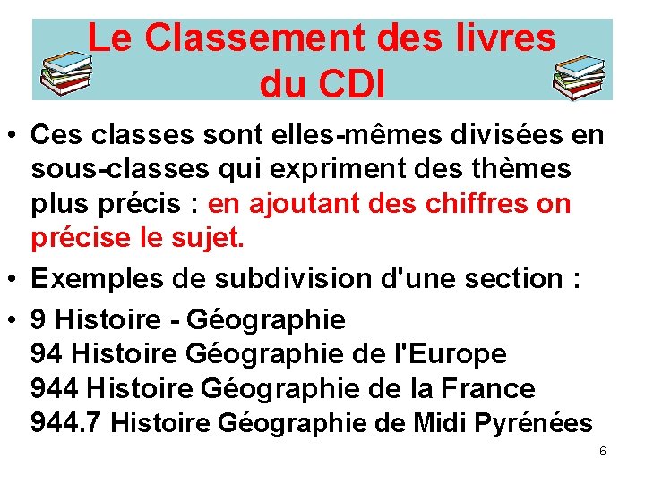 Le classement des livres au CDI En savoir