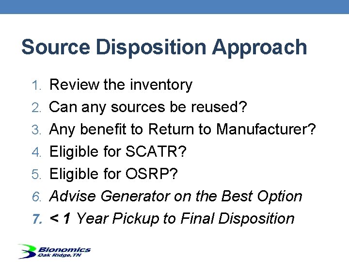 EXPERIENCES WITH LIABILITY AND SEALED SOURCE RECYCLING John