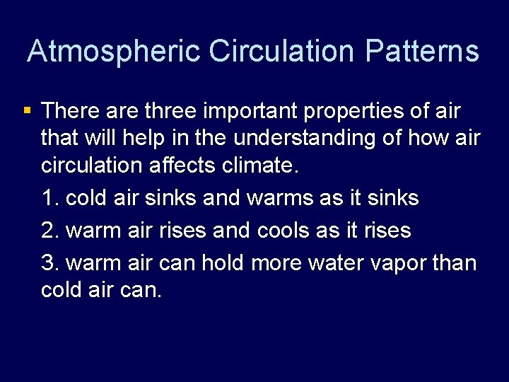 Climate and Seasons Notes Environmental Science BHS Climate