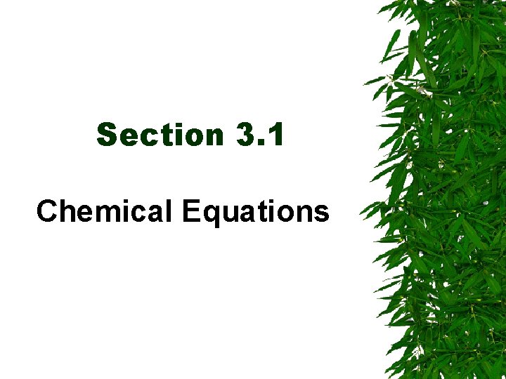 Section 3 1 Chemical Equations Review Element Symbols