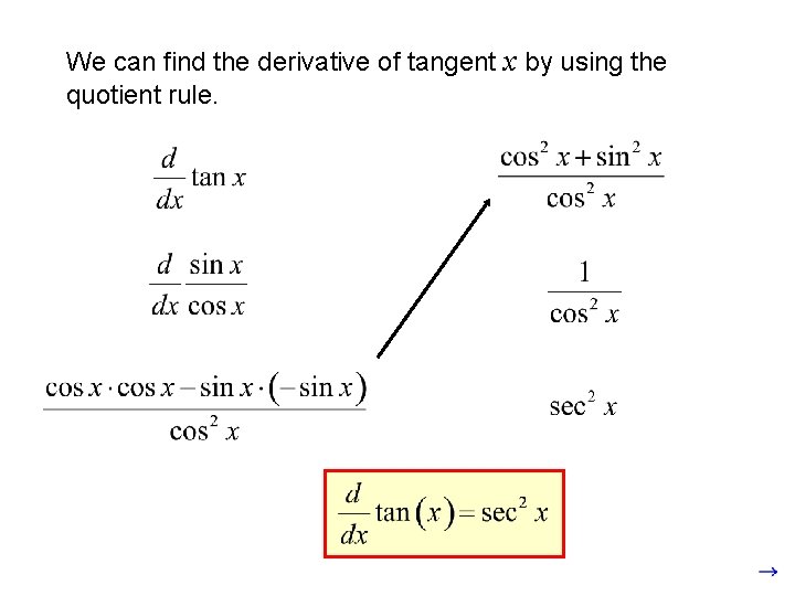 Lesson 3 5 Derivatives of Trig Functions AP