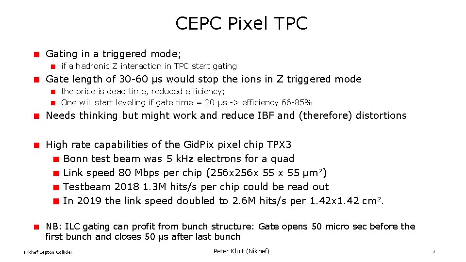 CEPC Pixel Time Projection Chamber LCWS 2019 Sendai