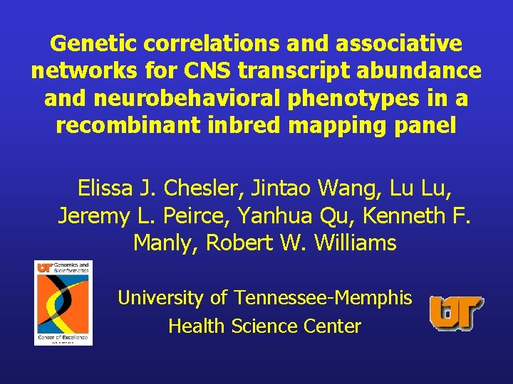 Genetic correlations and associative networks for CNS transcript