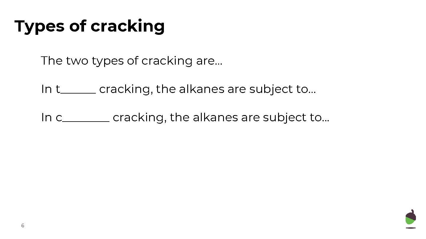 Cracking Chemistry Key Stage 4 Organic Chemistry Miss
