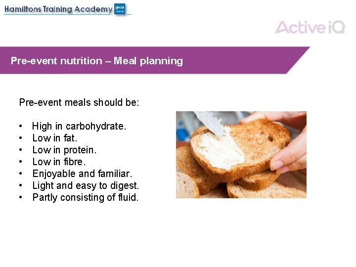 Nutrition for endurance events The principles of nutrition