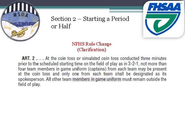 2012 NFHS Football Rule 3 Periods Time Factors