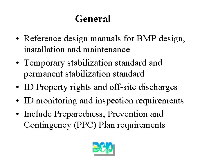 Bureau of Watershed Management Preliminary Regulatory Proposal Chapter
