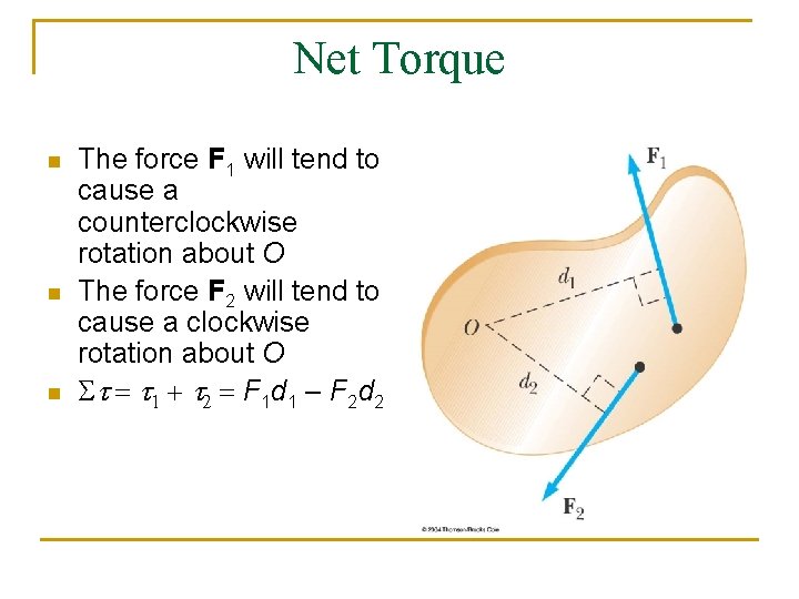 Torque We know that Newtons second law explains