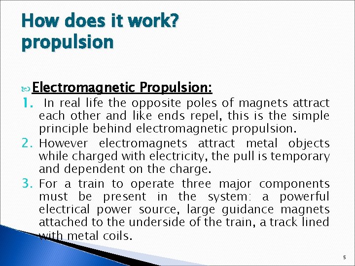 MAGLEV TRAINS 1 2 summary Introduction How does