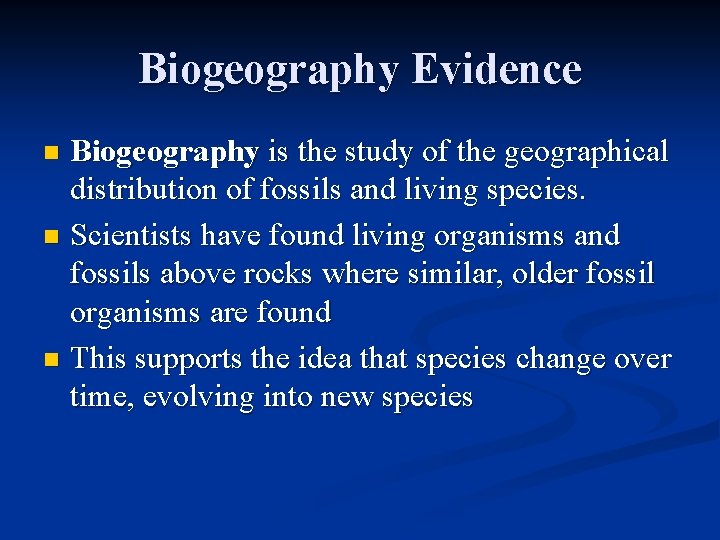 Biology Evolution New Ideas of Species Change n