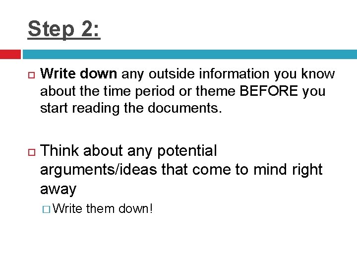 Document Based Question 15 minute mandatory reading period