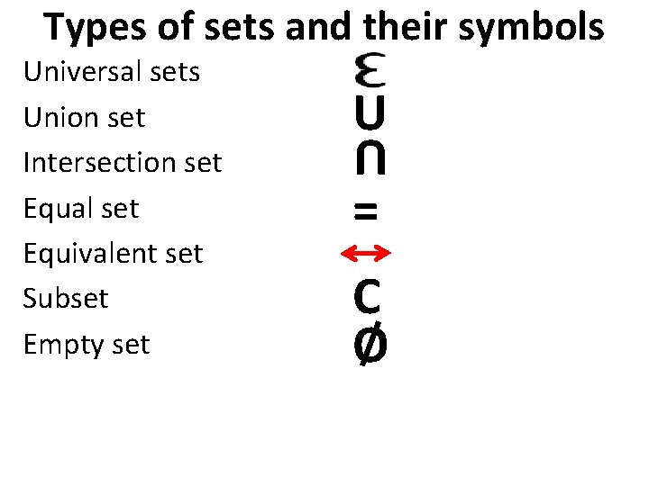 Primary Five Mathematics The Set Concepts Sets A