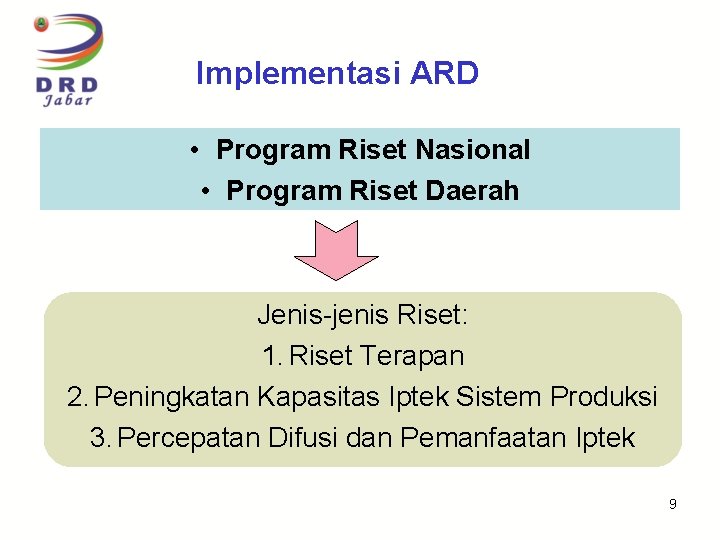 AGENDA RISET DAERAH ARD dan RENCANA INDUK PENELITIAN