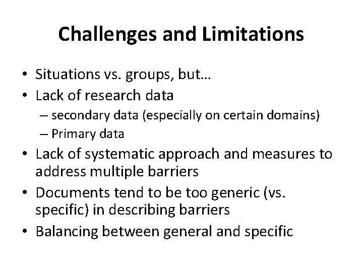 Mapping of barriers to social inclusion of young