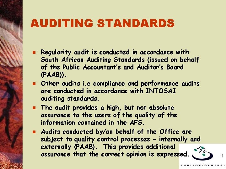 PRESENTATION TO SCOPA THE AUDIT PROCESS By the
