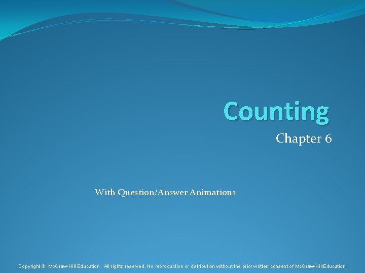 Counting Chapter 6 With QuestionAnswer Animations Copyright Mc