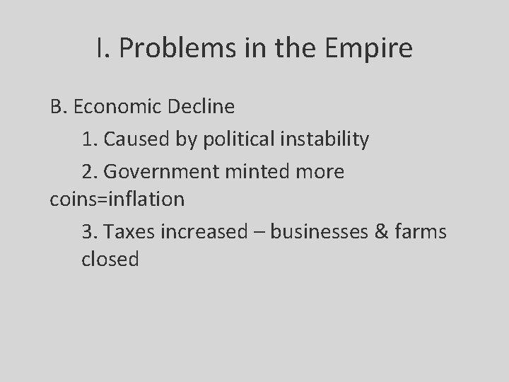 The Fall of Rome World History I Problems