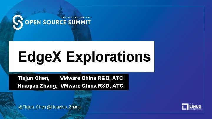 Edge X Explorations Tiejun Chen VMware China RD