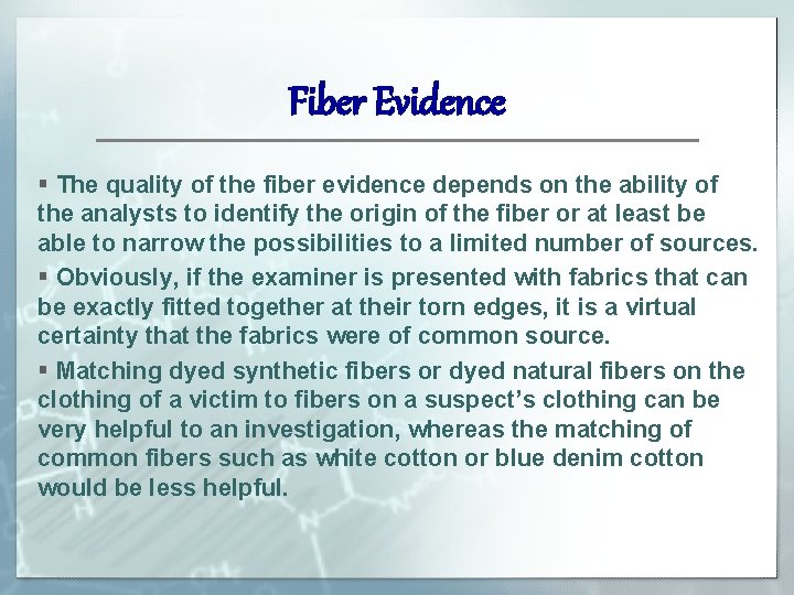 Fibers Analysis A primer course on natural vs