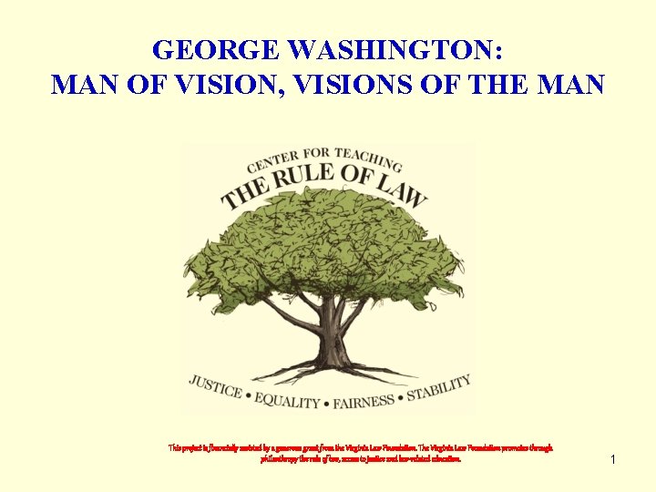 GEORGE WASHINGTON MAN OF VISION VISIONS OF THE