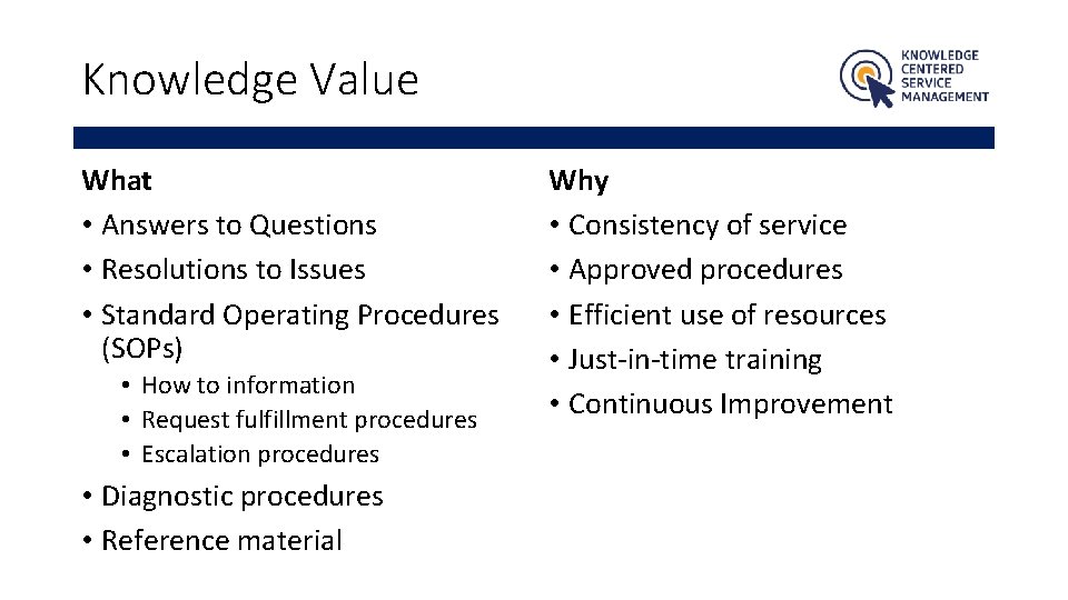 KCSM Knowledge Centered Service Management Beyond the Integration