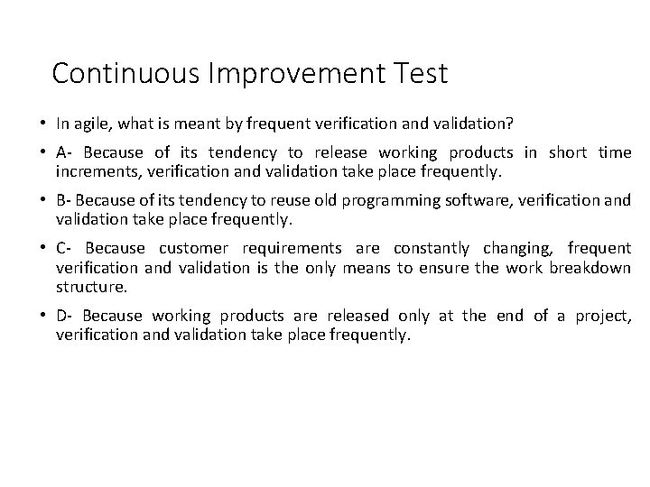 CHAPTER VIII Continuous Improvemenent PRACTICE TOOLTECHNIQUE Continuous ...