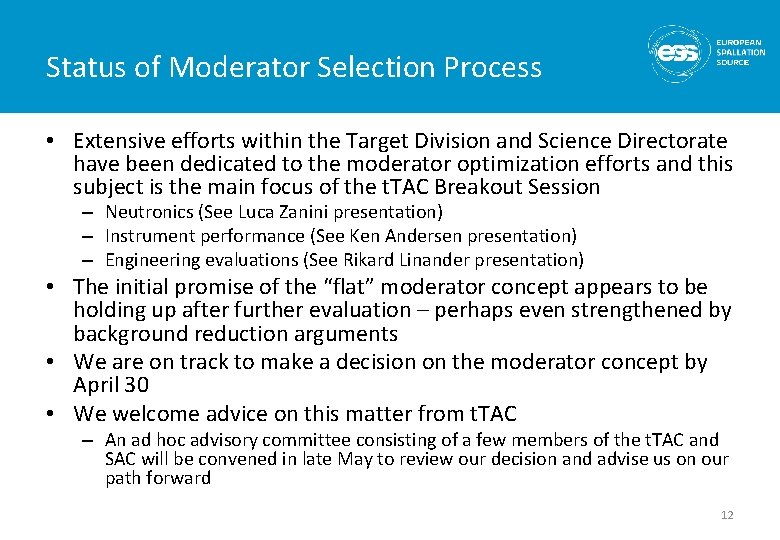 Target Update John Haines Head of Target Division