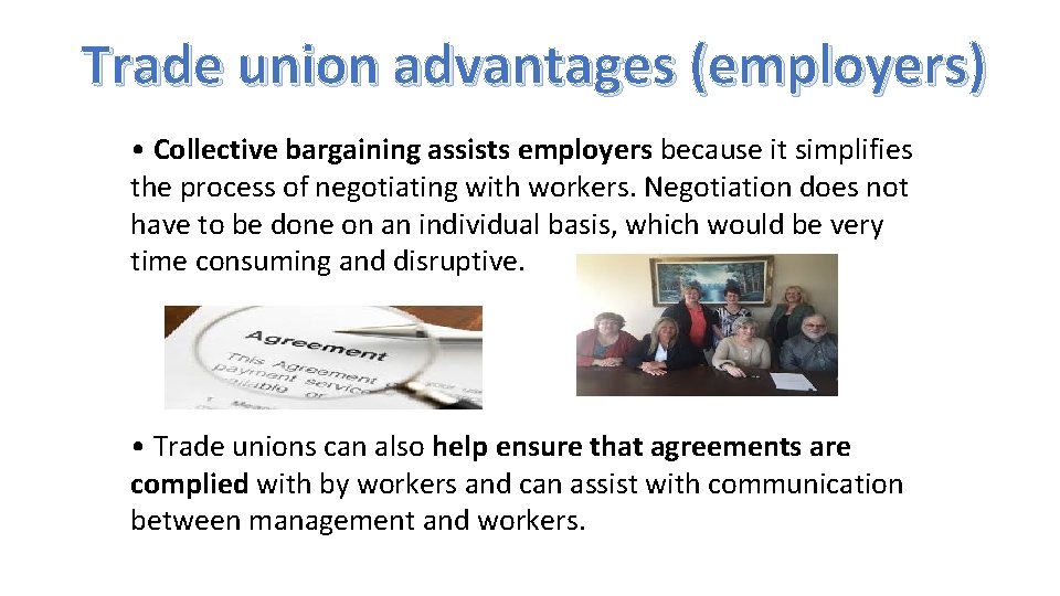 Trade unions ACAS Objectives Introduce the aims and