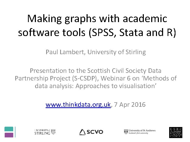 Making graphs with academic software tools SPSS Stata