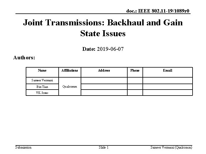 doc IEEE 802 11 191089 r 0 Joint