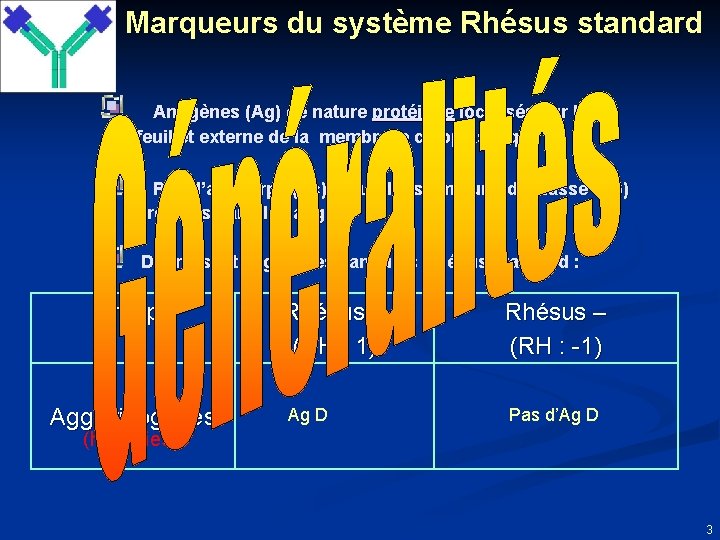 Groupages sanguins ABO Rhsus standard RH 1 1