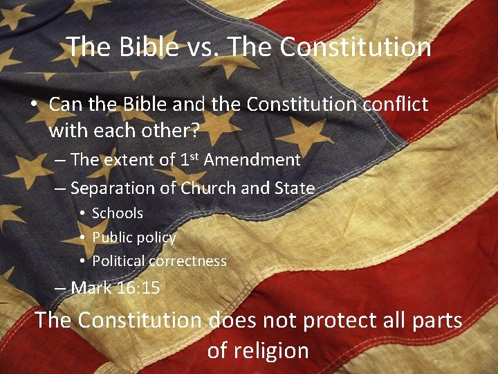 God vs America The Bible vs The Constitution