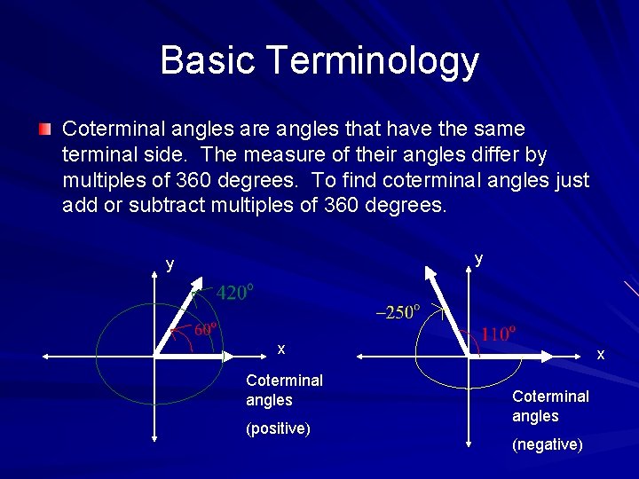 Trigonometry Chapter 1 1 1 Angles Basic Terminology
