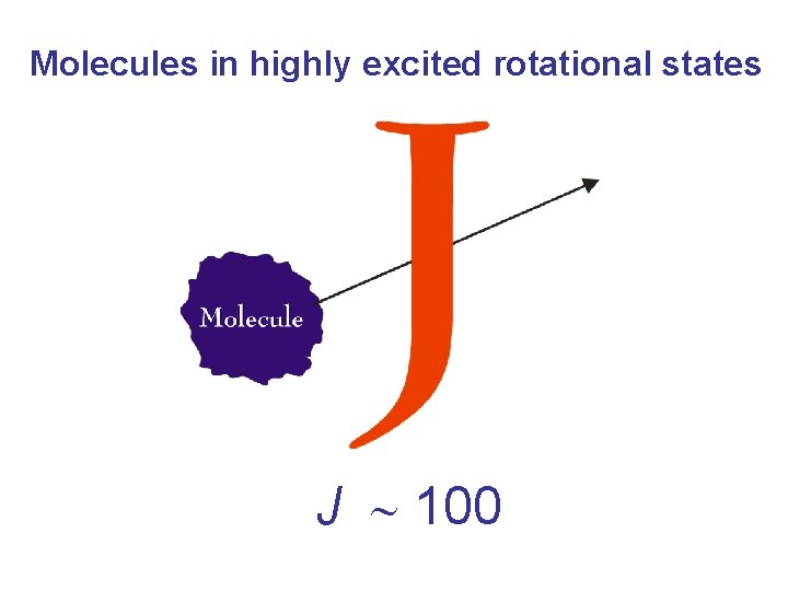 Molecules in highly excited rotational states J 100