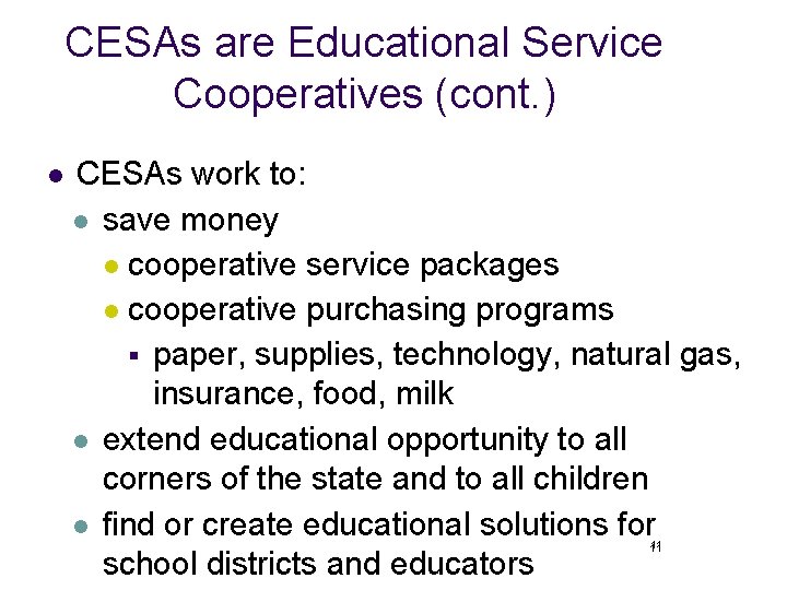 WASSA Conference October 7 2011 Good afternoon CESAs