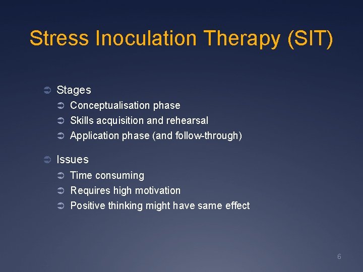 STRESS 5 Stress Control 1 The specification Stress