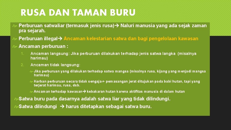 TAMAN BURU SEBAGAI BAGIAN UPAYA KONSERVASI RUSA INDONESIA
