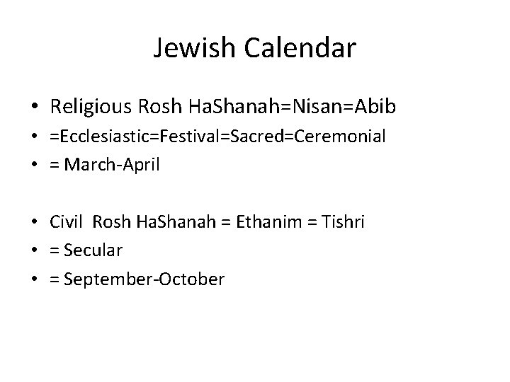 Jewish month 1 Abib Nisan New moon of