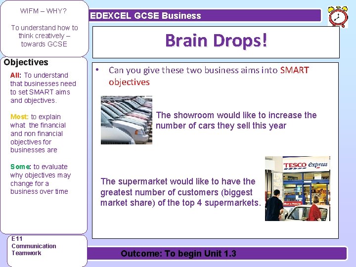 WIFM WHY EDEXCEL GCSE Business To understand how