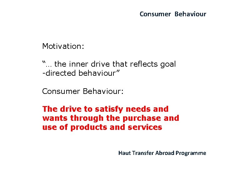 Consumer Behaviour Consumer Motivation Lecture 2 Haut Transfer