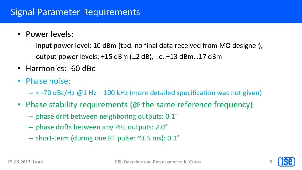 Overview Requirements and General Project Planning Krzysztof Czuba