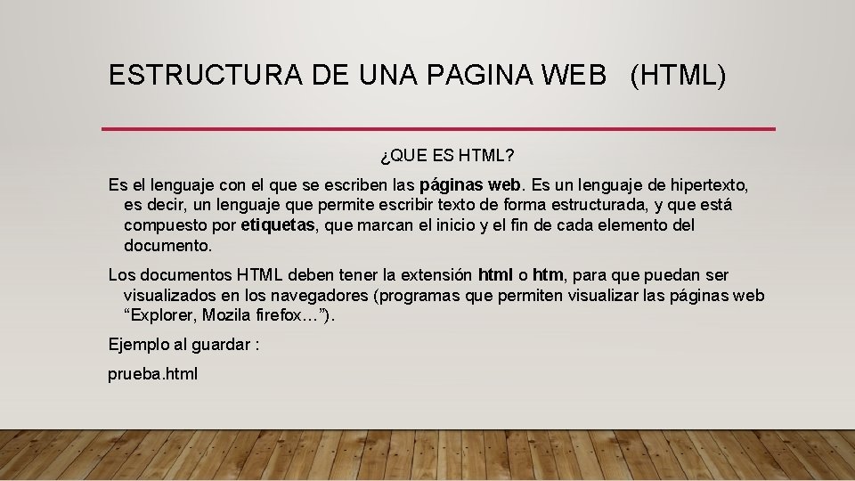 HTML ESTRUCTURA DE UNA PAGINA WEB HTML QUE