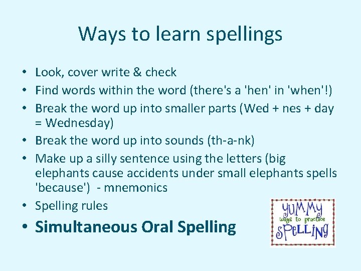 Spelling in year 7 Judith Barwick Arlene Preston