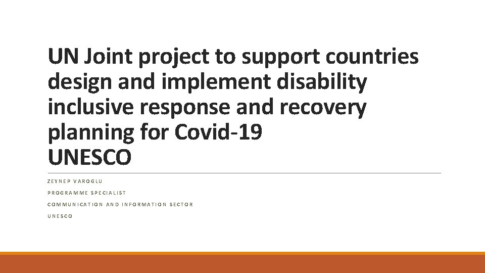 UN Joint project to support countries design and