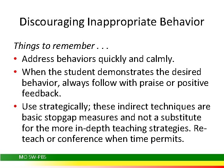 Staff MiniModule Developing a Schoolwide System to Discourage