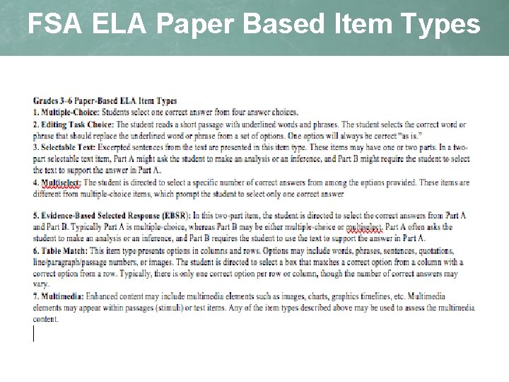 Florida Standards Assessment Grades 6 8 Beachside Montessori