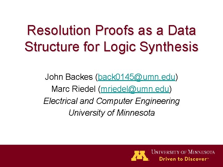 Resolution Proofs As A Data Structure For Logic