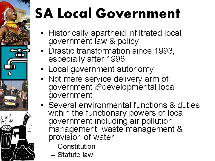 Local Environmental Governance in Postapartheid South Africa Current